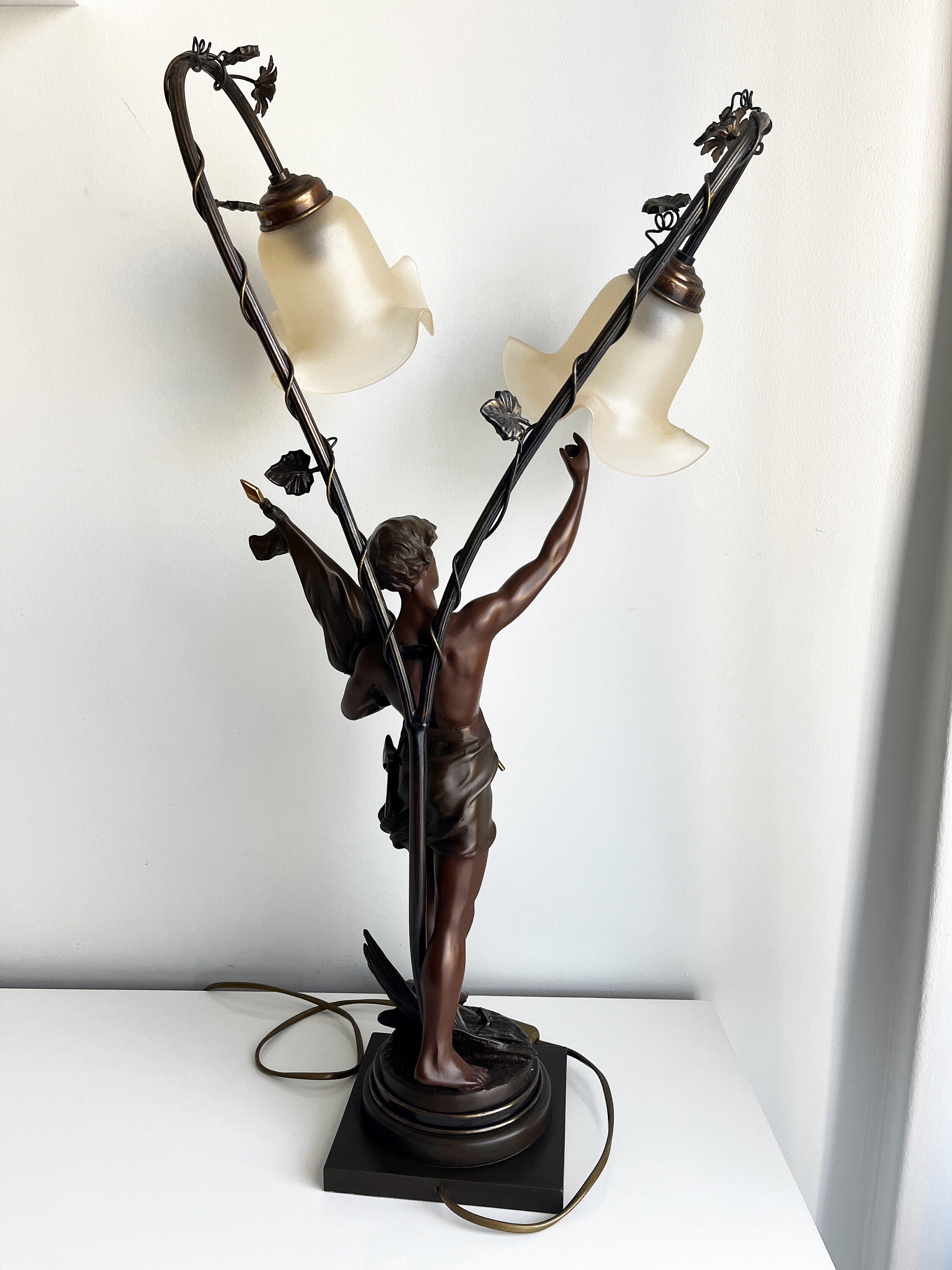 Beautiful Original Antique Lamp With a Male Figure - Etsy