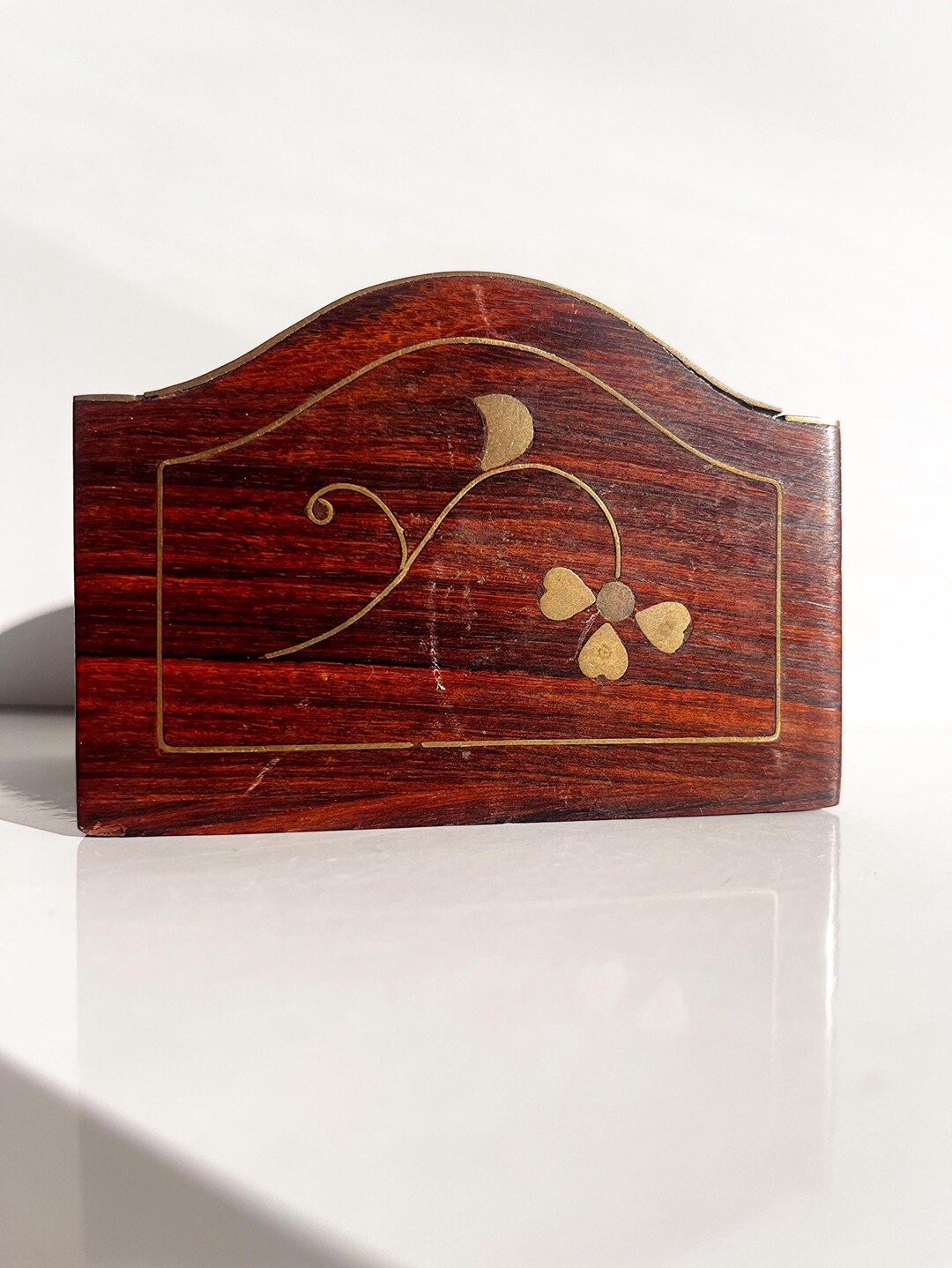 Decorative Wooden Desk Organizer With Gold Floral Accents, Box, Made in ...