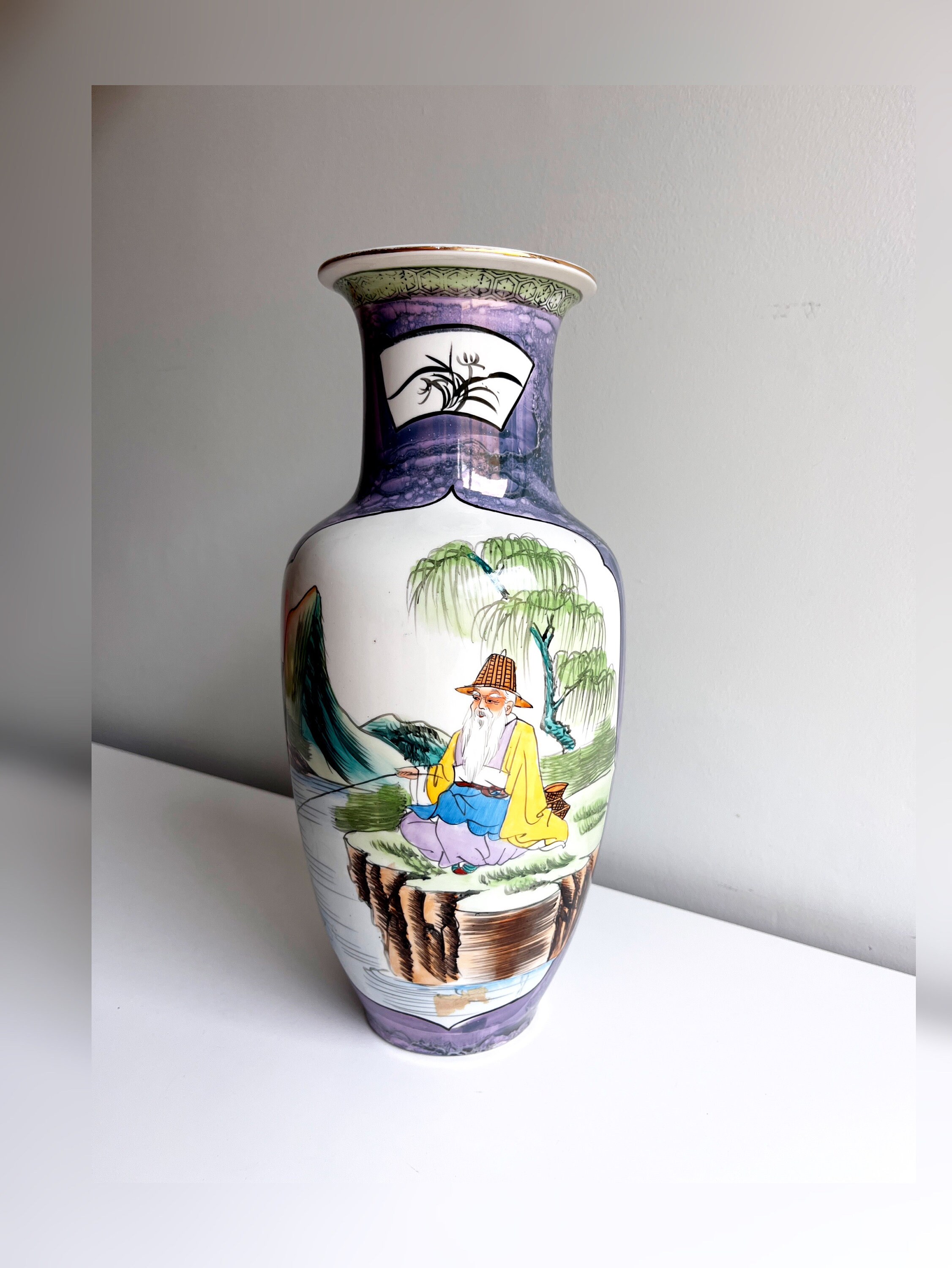 Vintage Chinese Large Porcelain Vase. Tall Chinese Vase 41 Cm. Rare ...