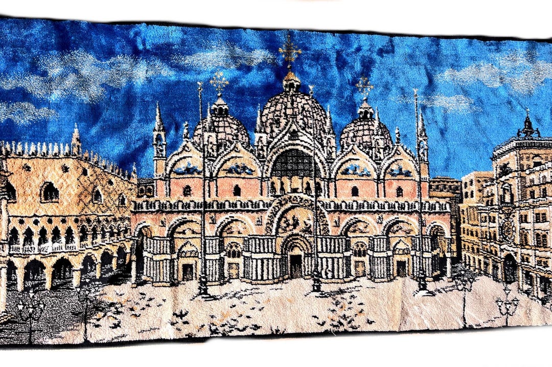 Antique Wool Tapestry Basilica San Marco Venice Wall Decoration Piazza ...