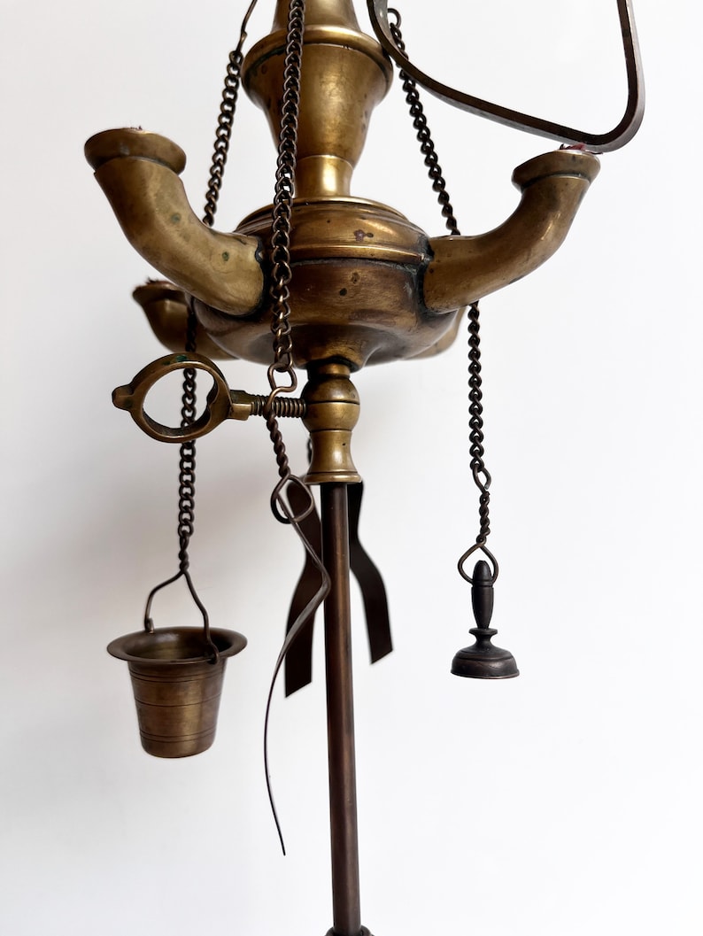 Antique Portuguese Candeia Oil Lamp. Vintage Brass Oil Lamp Old Bronze ...