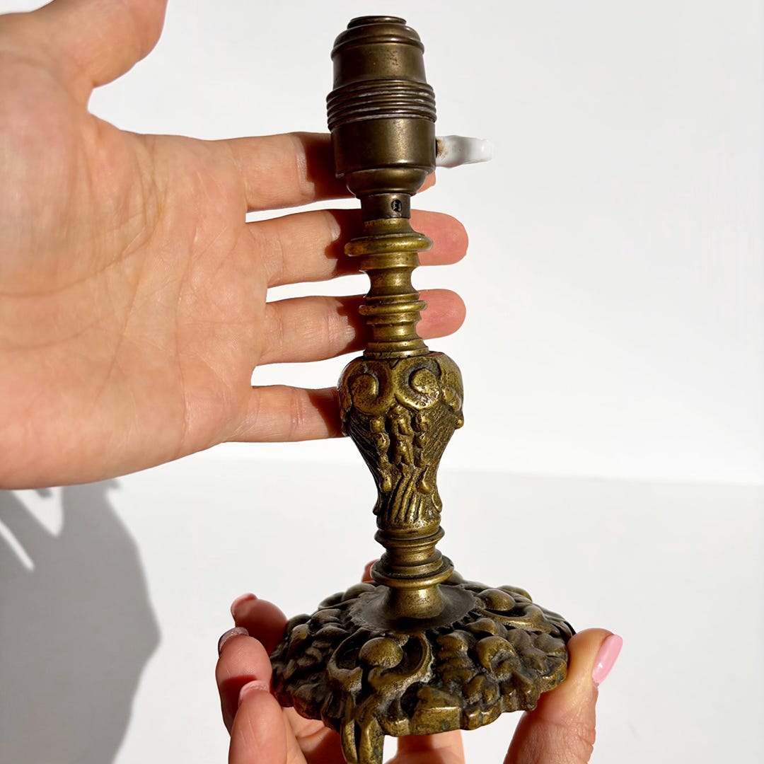 Antique Brass Table Lamp Base, Ornate Rococo Revival Design, Decorative ...