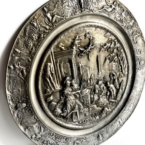 Wall Mounted Tin Plate, Greek Mythology Cherub Wall Art, Room Decor ...