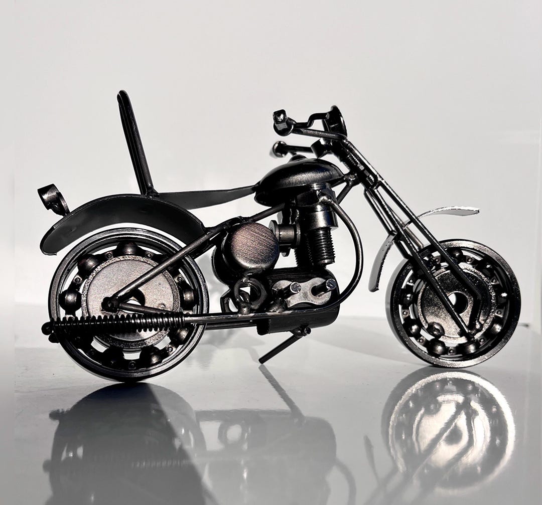 Collectible Chopper Motorcycle Model Metal Motorcycle, Scrap Metal Art ...