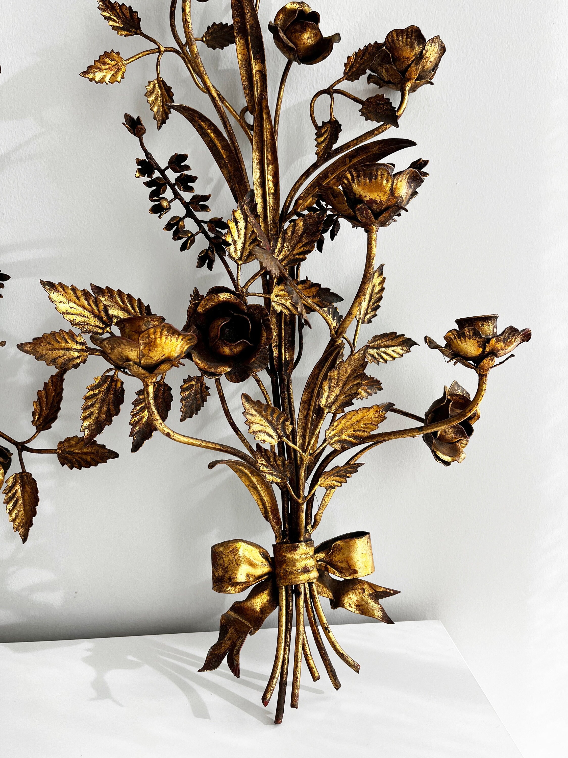 Two Large Hollywood Regency Florentine Wall Sconces - Etsy