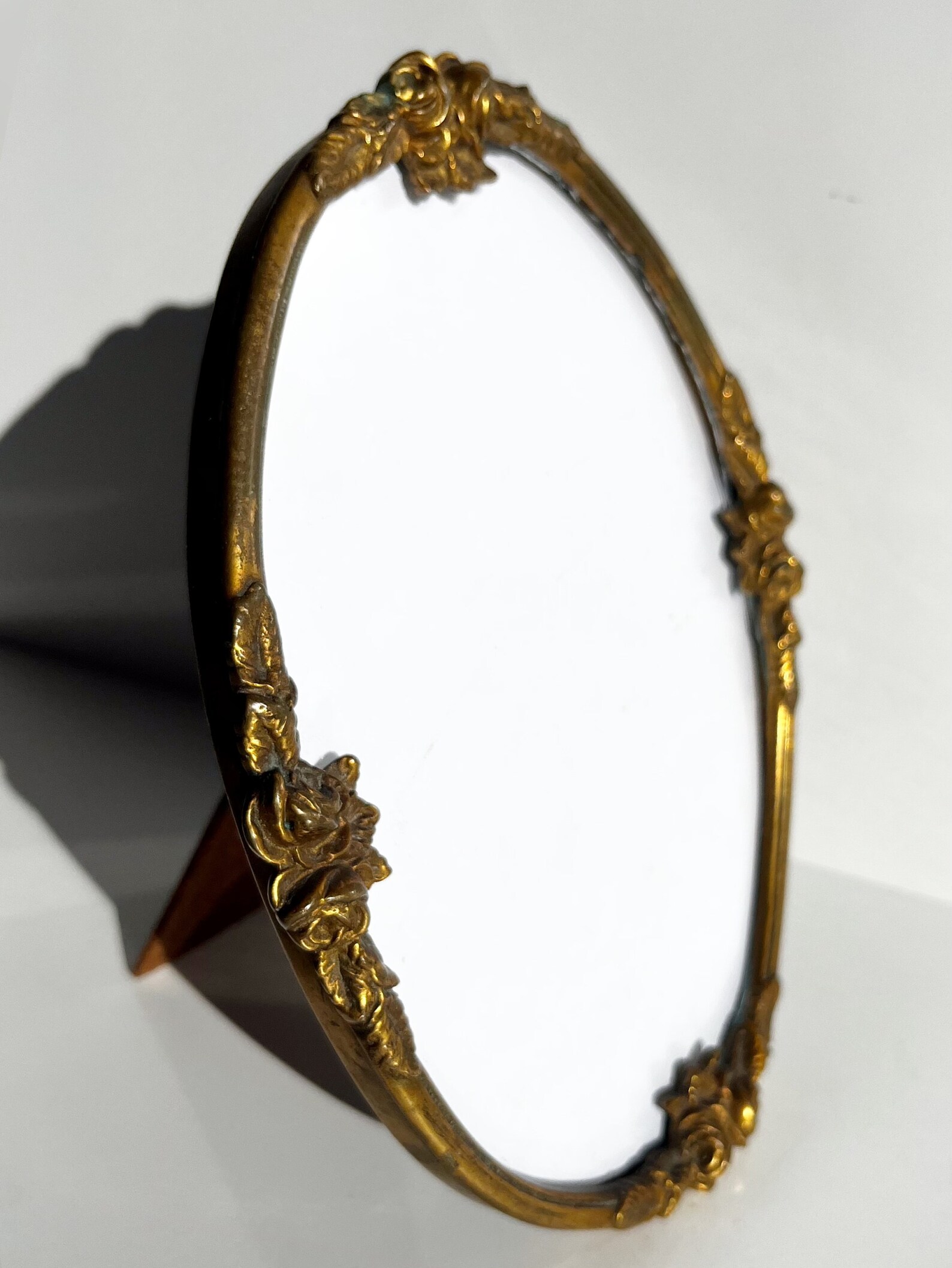 Vintage Oval Victorian Photo Frame, Bronze, Roses Tabletop Decorative ...