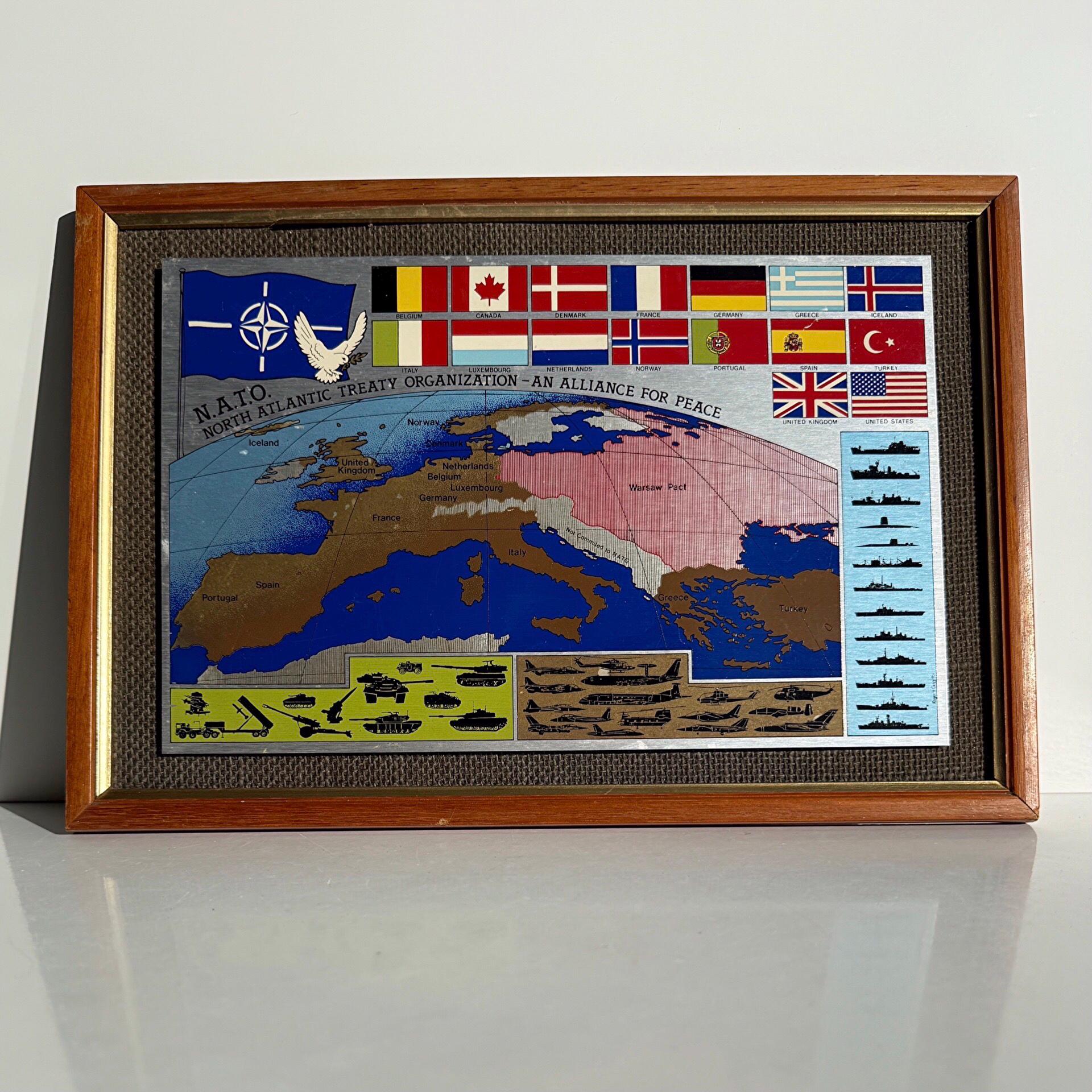 Cold War Europe Map NATO Warsaw Pact Framed Wall Art, Military ...
