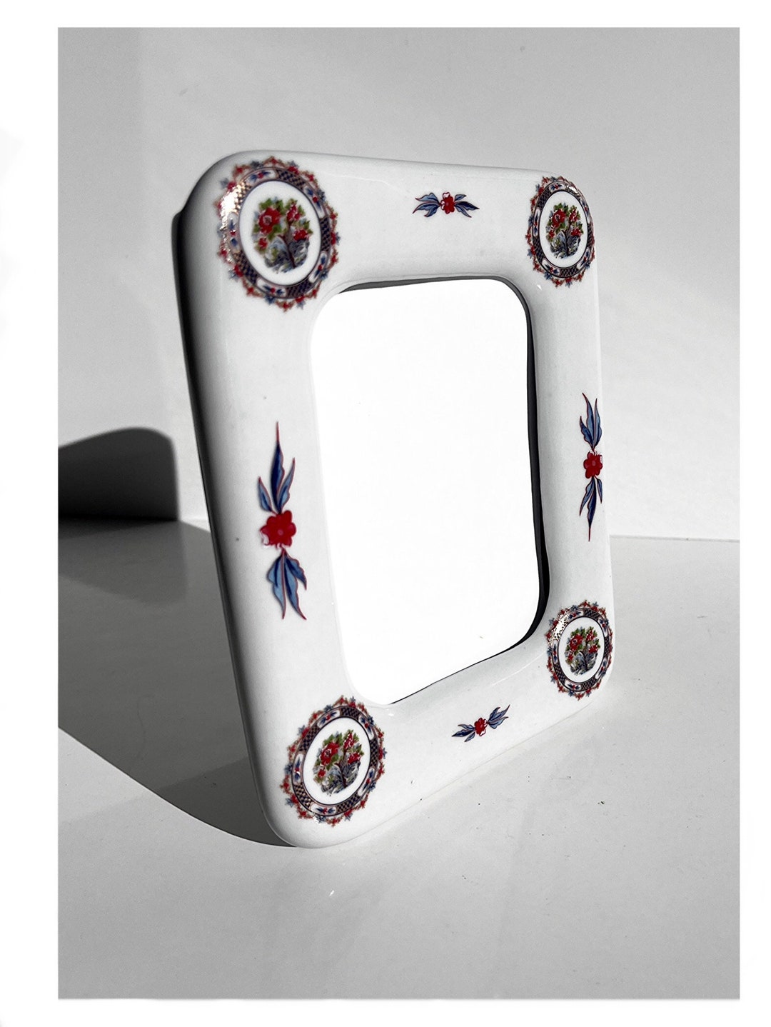 Rare Vintage Porcelain Photo Frame JSB With Floral Design From the 80 ...