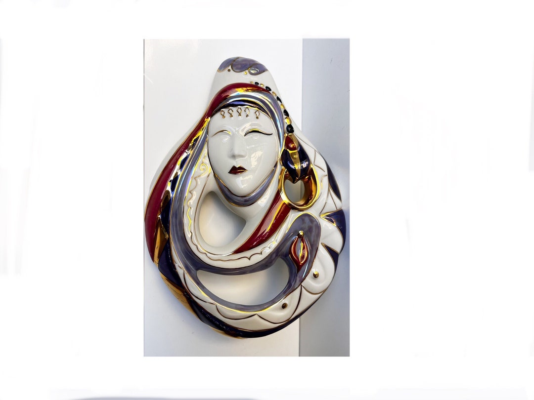 Vintage Collectible Porcelain Galos Mask Venetian Mask Wall Decor Galos ...