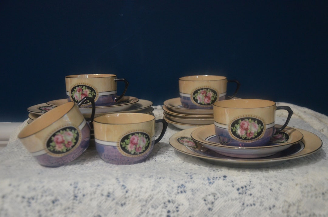 Lusterware Delicate China Tea Cups & Saucers - Made in Germany - Etsy