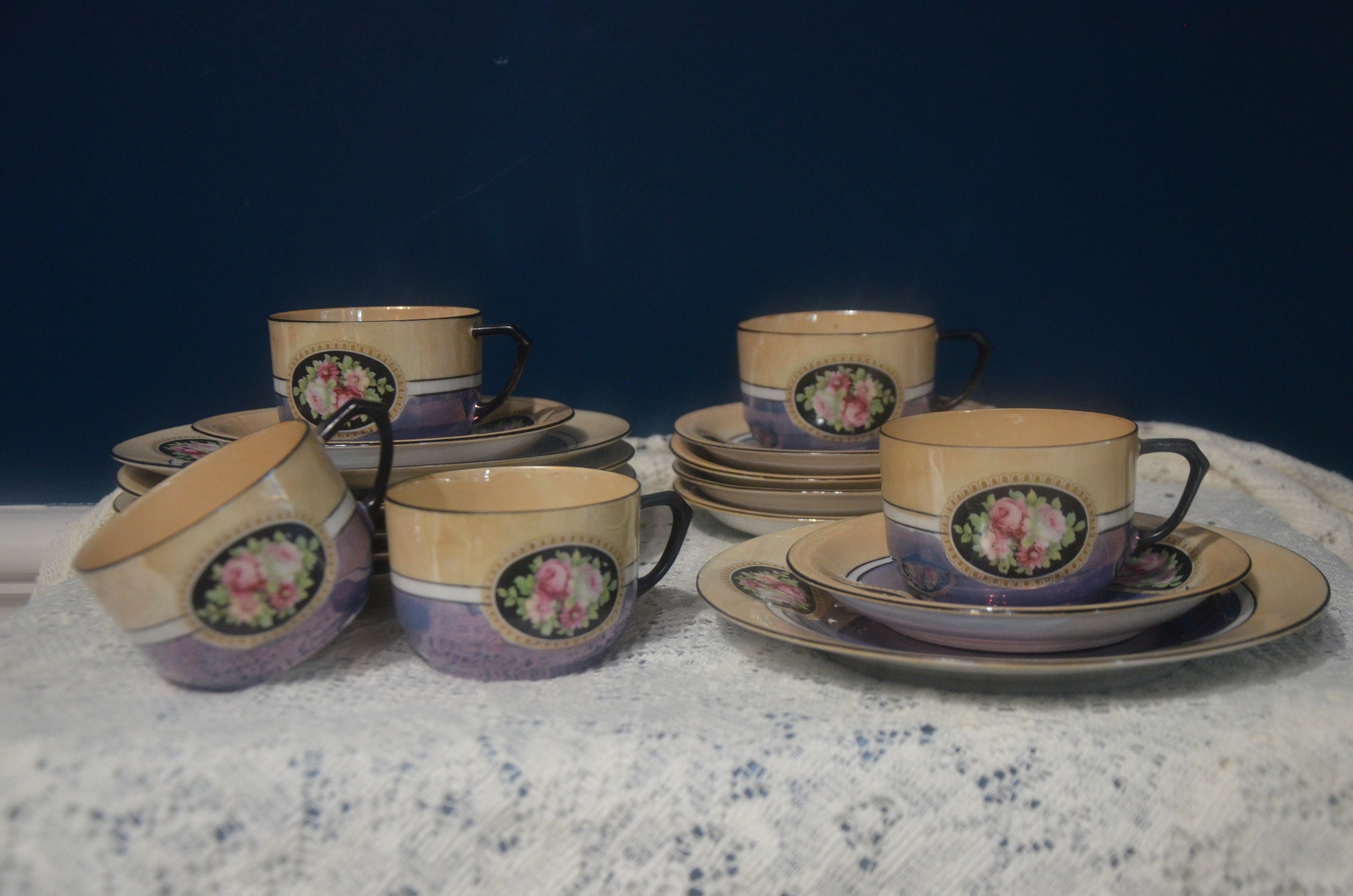 Lusterware Delicate China Tea Cups & Saucers Made in Germany - Etsy