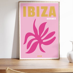 Pink Ibiza Travel Poster, Pastel Pink Travel Print, Ibiza Poster, Ibiza ...