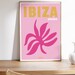 Pink Ibiza Travel Poster, Pastel Pink Travel Print, Ibiza Poster, Ibiza Bohemia Art Print, Spain ...
