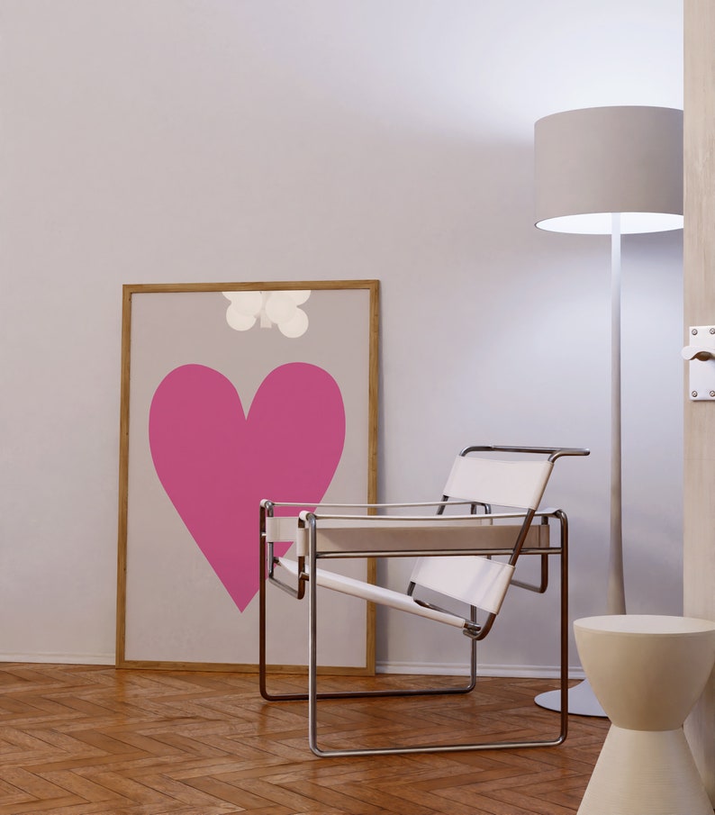 Pink Heart Art Print Pink Matisse Poster Love Abstract Pink - Etsy