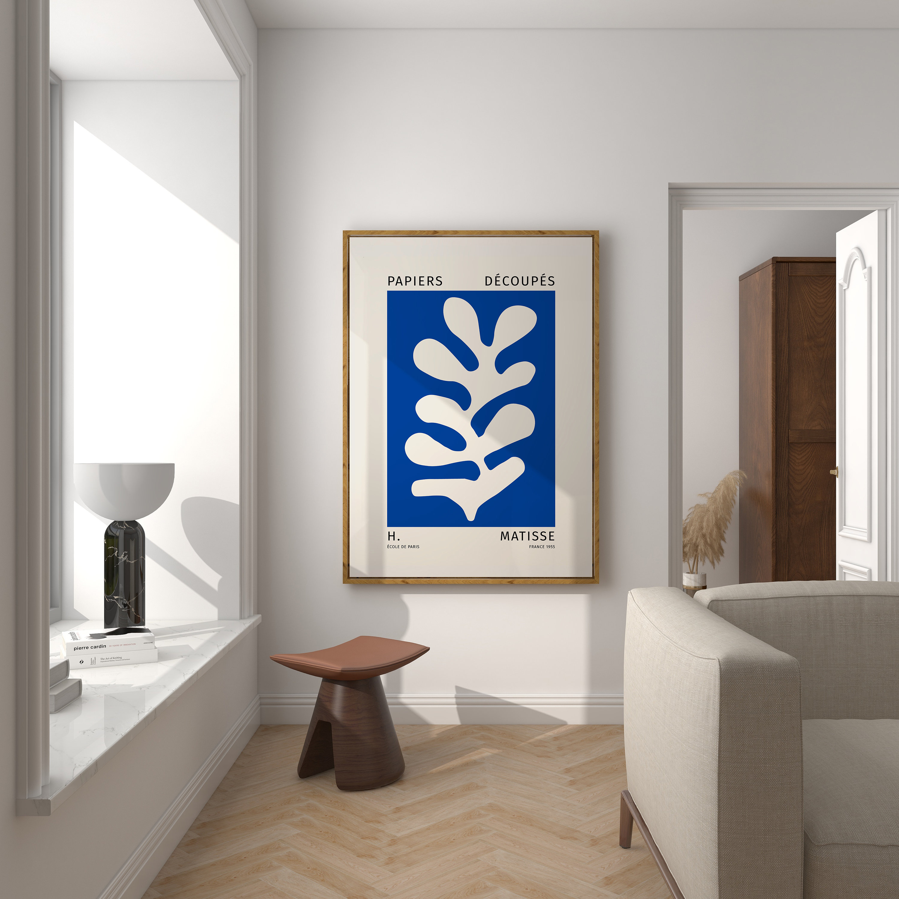 Matisse Blue Papiers Decoupes Digital Art Print, Wall Art Vintage ...