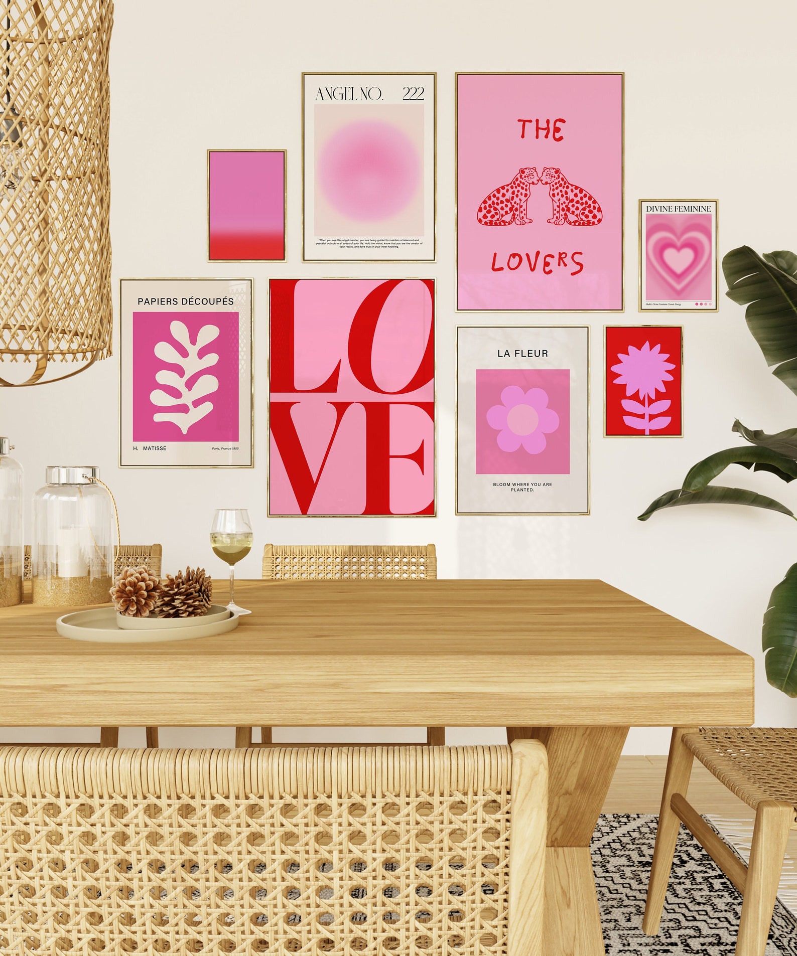 Pink Art Print Set, 47 Pink Posters, Pink Gallery Wall Art, Trendy ...