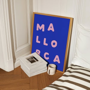 Mallorca Art Print, Mallorca Travel Poster, Spain Poster, Cute Blue ...