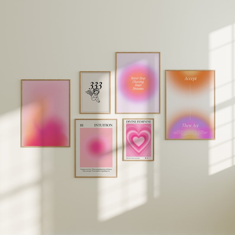 Pink Art Print Set, 47 Pink Posters, Pink Gallery Wall Art, Trendy ...