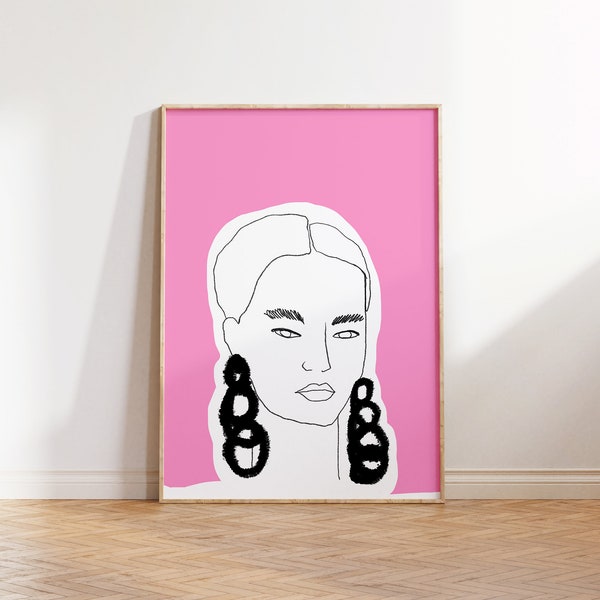 Line Drawing Female Portrait - Etsy