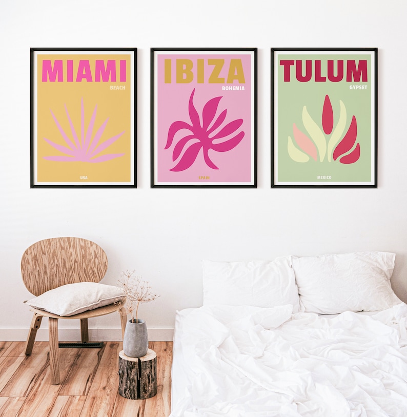 Pink Ibiza Travel Poster, Pastel Pink Travel Print, Ibiza Poster, Ibiza Bohemia Art Print, Spain ...