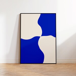 Abstract Blue Art Print, Indigo Blue Digital Wall Print, Printable ...