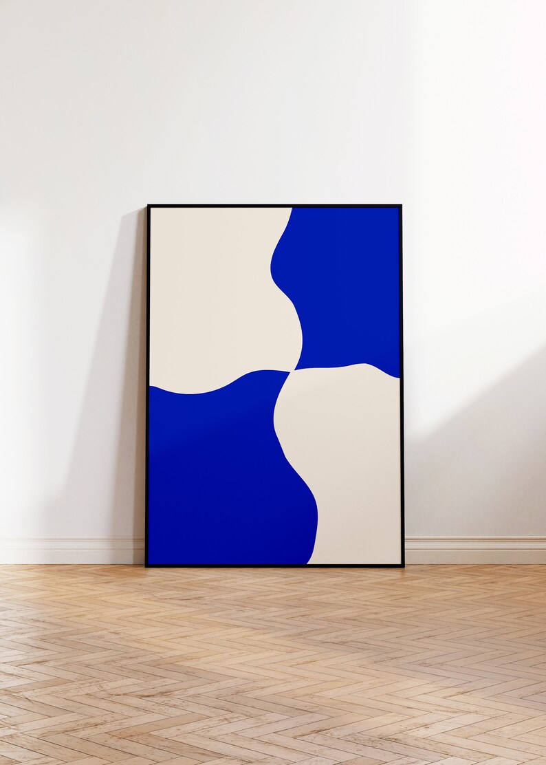 Abstract Blue Art Print, Indigo Blue Digital Wall Print, Printable ...