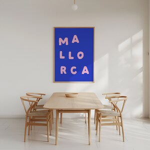Mallorca Art Print, Mallorca Travel Poster, Spain Poster, Cute Blue ...