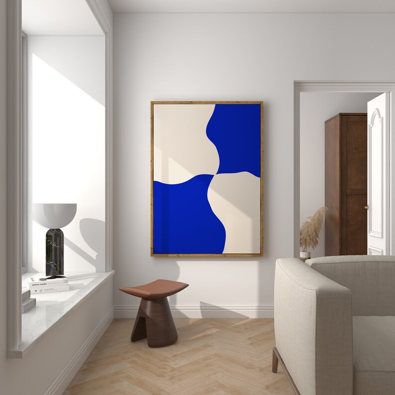 Abstract Blue Art Print Indigo Blue Digital Wall Print - Etsy