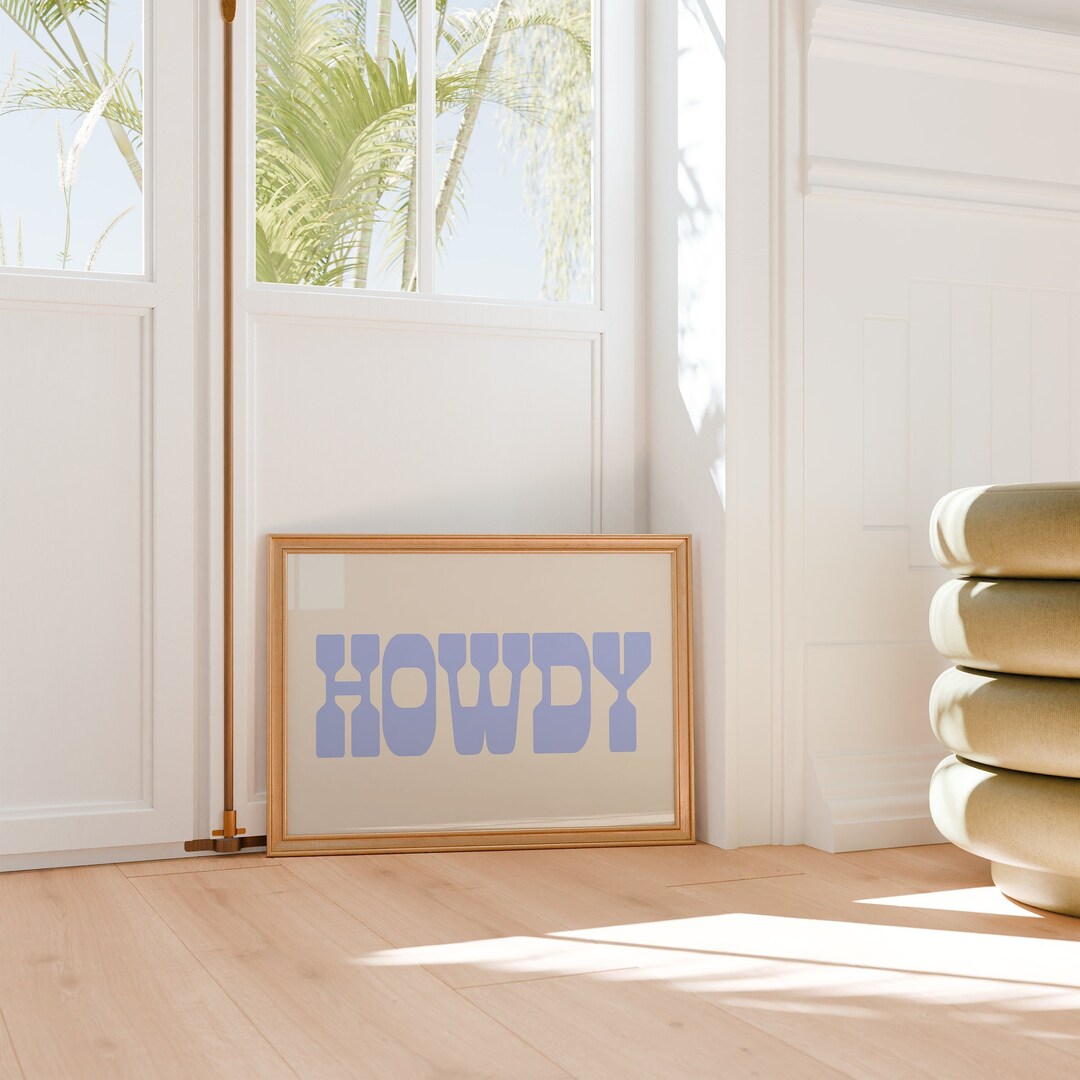Howdy Art Print, Howdy Poster, Western Wall Art, Bohemian Square Art ...