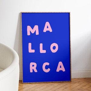 Mallorca Art Print, Mallorca Travel Poster, Spain Poster, Cute Blue ...
