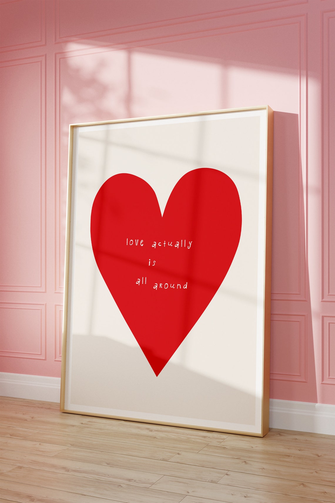 Love Actually is Art Red Heart Poster, Red Heart Poster, Love Abstract ...