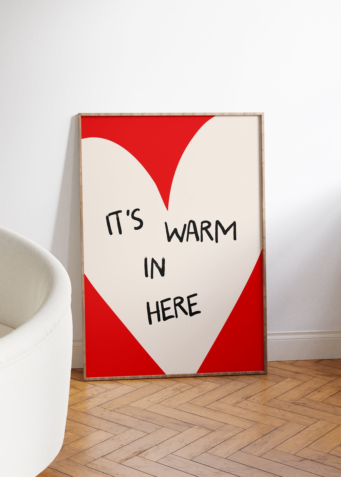 Warm in Here Quote Poster, Red Heart Poster, Love Art Print, Cute Love ...