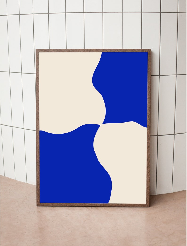 Abstract Blue Art Print, Indigo Blue Digital Wall Print, Printable ...