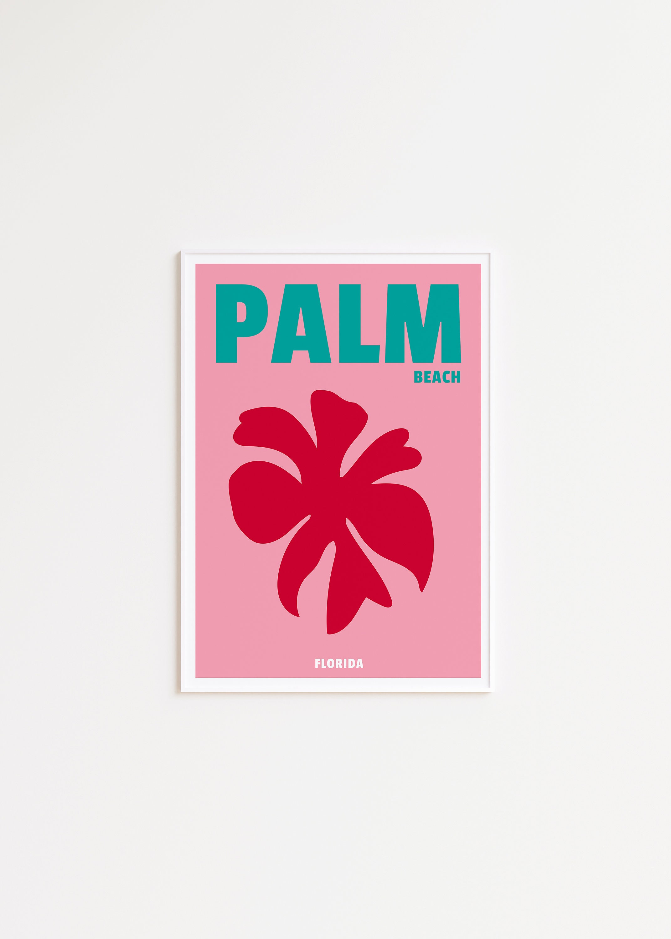 Palm Beach Art Print Digital Print Bright Coloured Travel Print