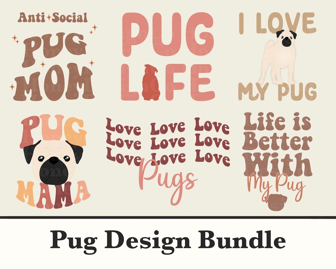 Pug Digital Designs Png Pug Dog Png File Pod Designs Pug Shirt Design ...