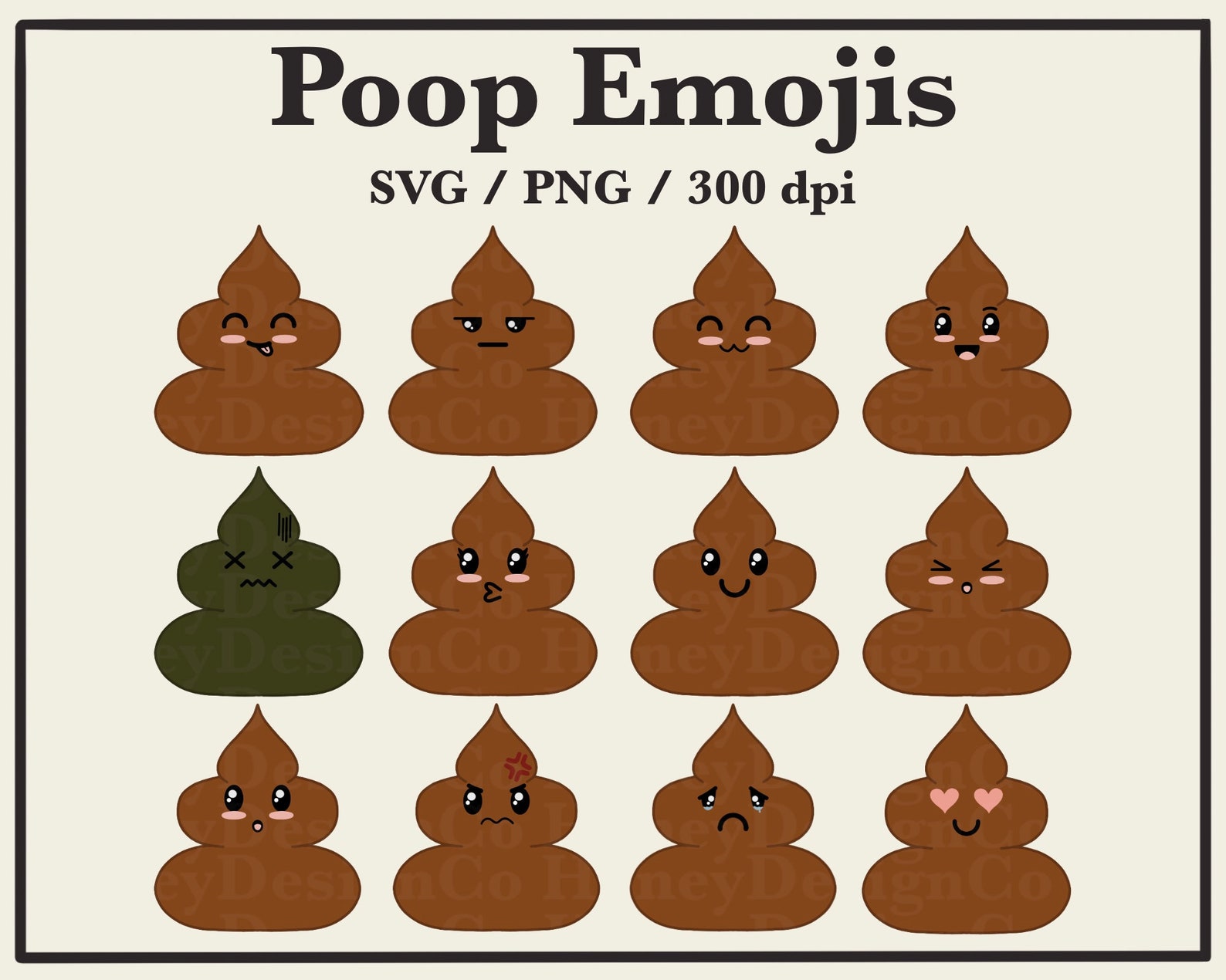 Poop Emoji Svg File Poop Emoji Png File Funny Svg Poop Emoji Svg Poop ...