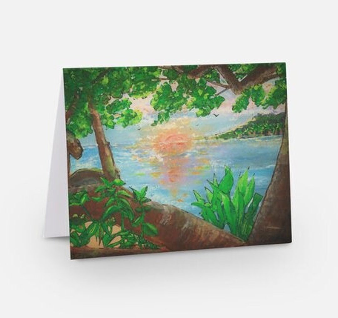 Original Art From Maui Collection Note Cards- " Hidden Ocean View ...