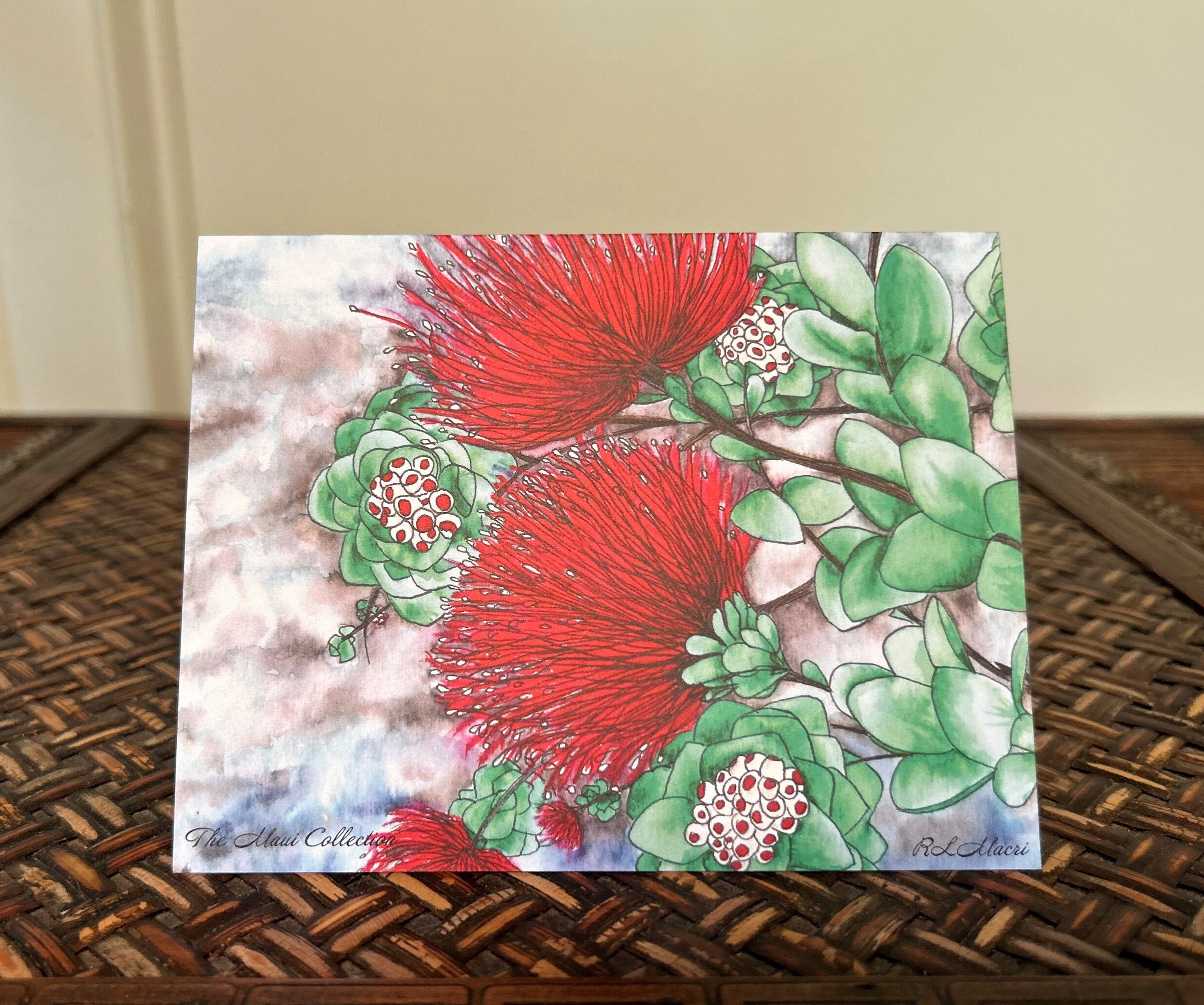 Original Art From Maui Collection Note Cards- "ohi Lea Huah Tree ...