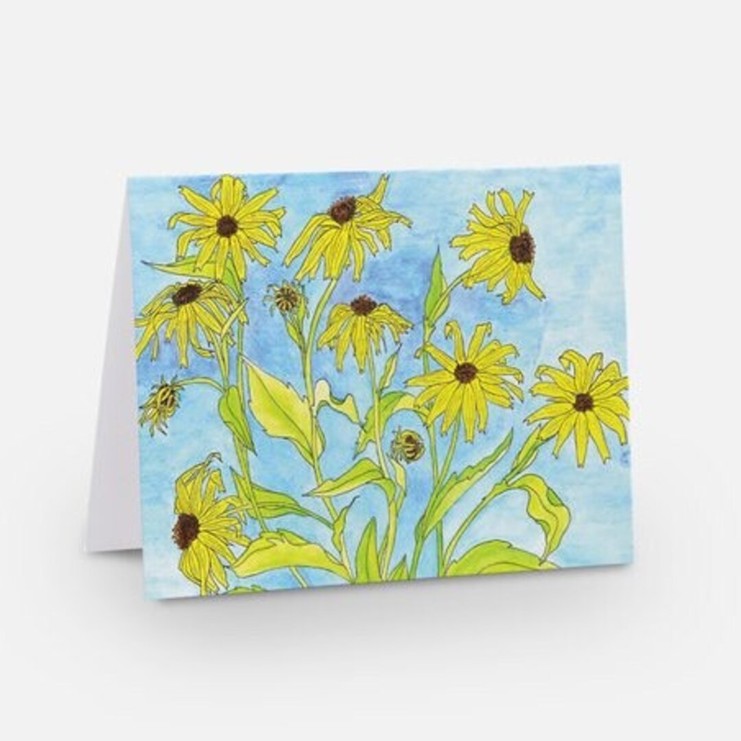 Original Art Note Cards- "black-eyed Susan" Design - Etsy