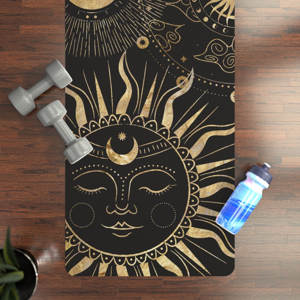Astrology Yoga Mat, Celestial Rubber Mat, Astrological Cycle Mat, Anti ...