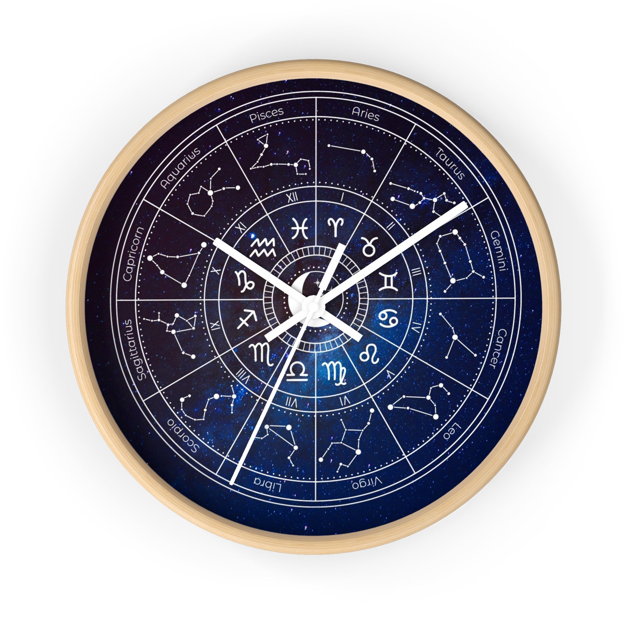 Wall Clock Zodiac Signs and Star Map Witchy Clock Boho and Eclectic ...