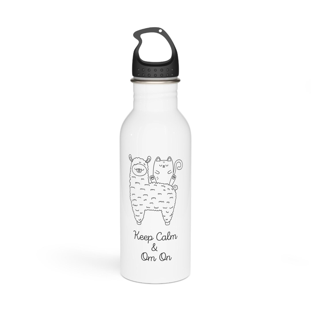 Stainless Steel Water Bottle - Keep Calm and Om On - Etsy