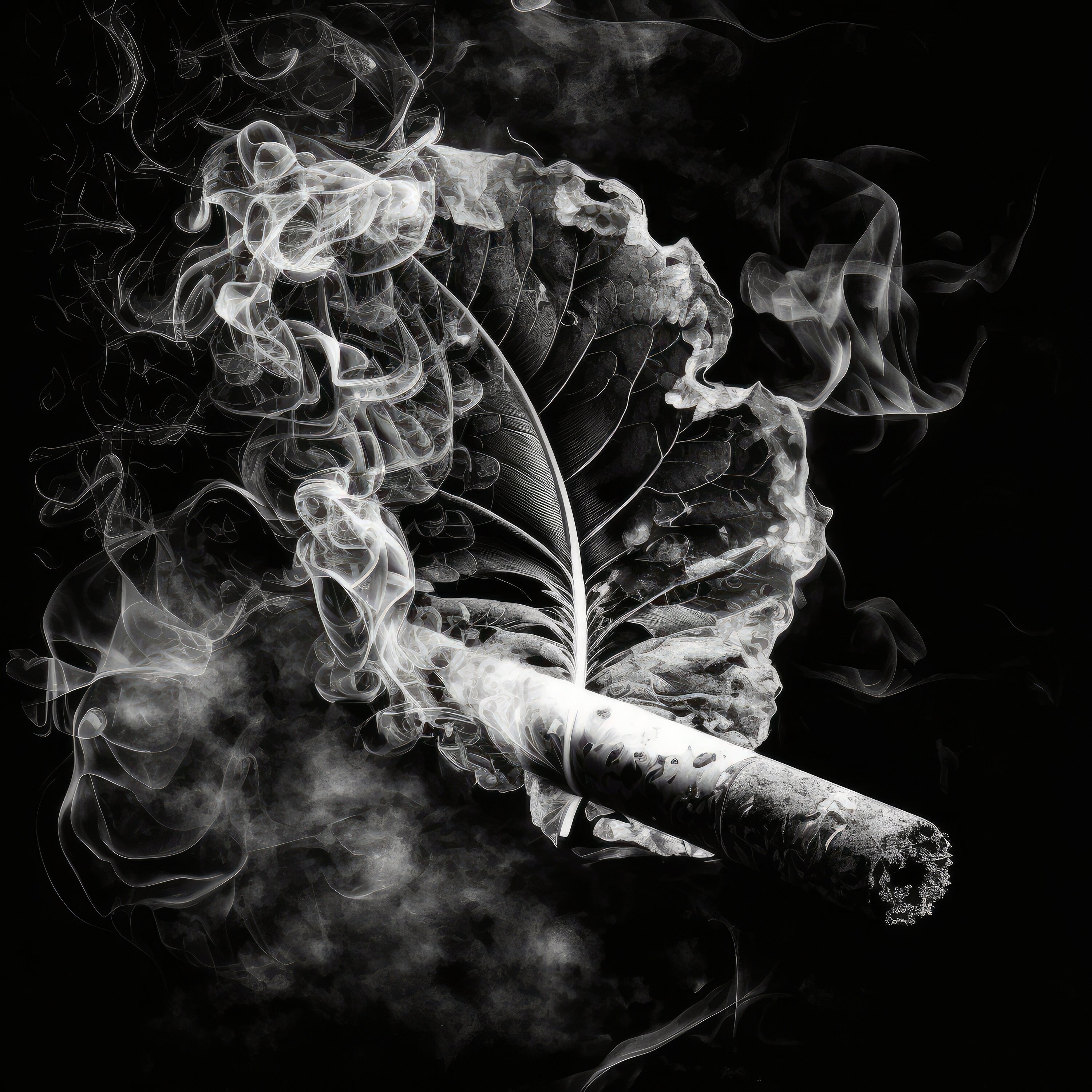 Smokey Cigar Wall Print, Black and White Cigar Print, Cool Cigar Wall ...