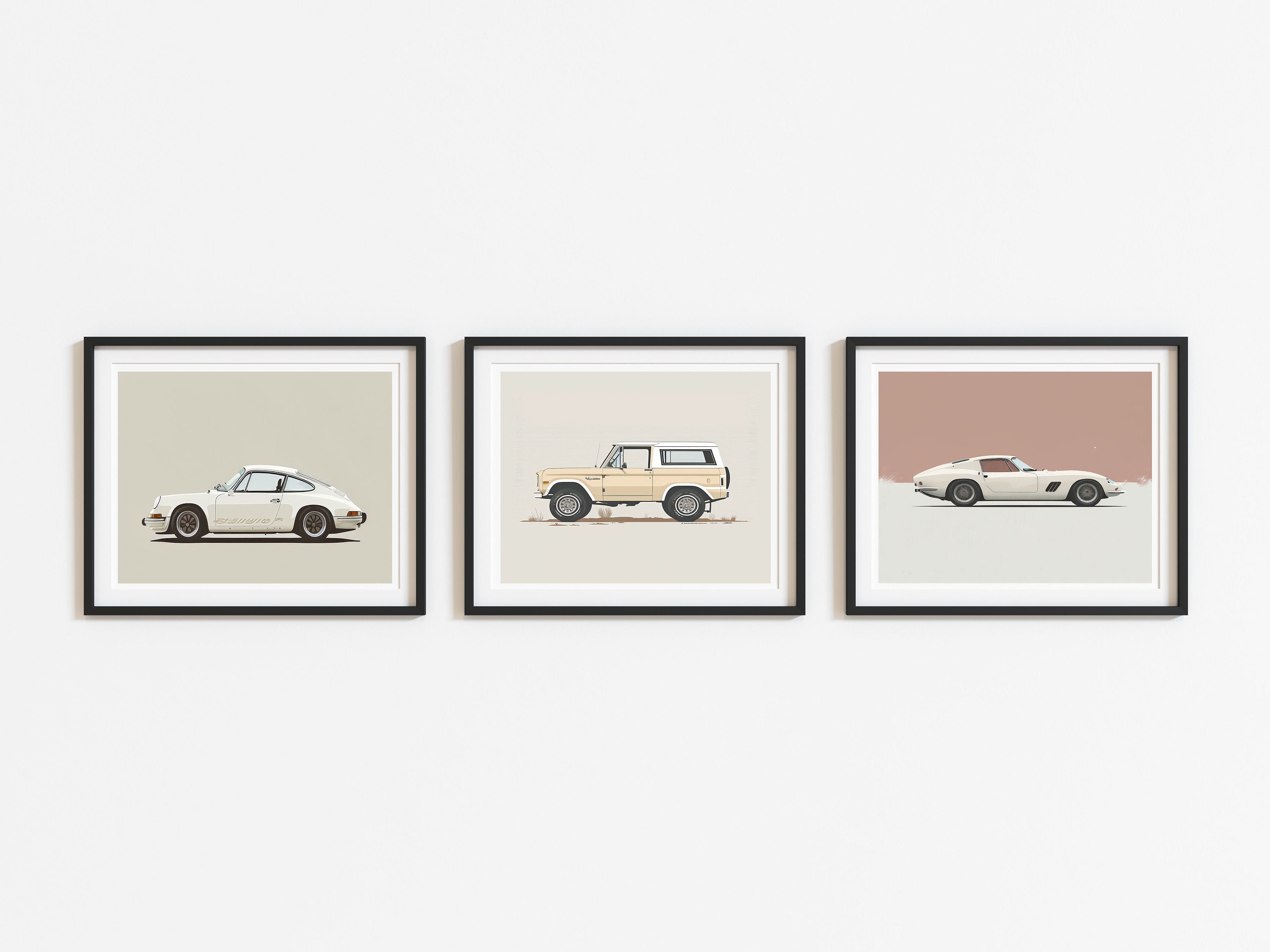 Classic Cars Art Prints | Printable Set of 3 | Vintage Car Posters ...