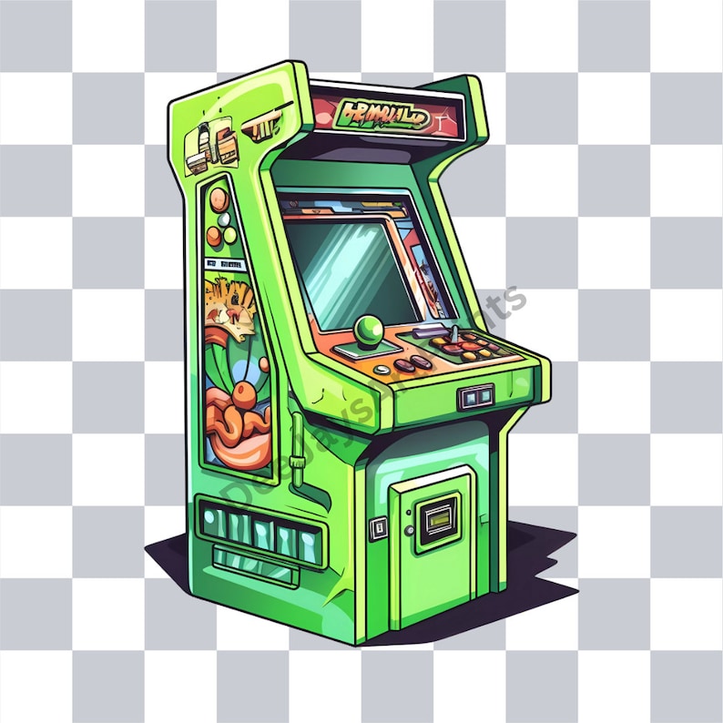 Arcade Machine Clipart 15 High Quality Pngs Transparent Digital Download Commercial Use. - Etsy
