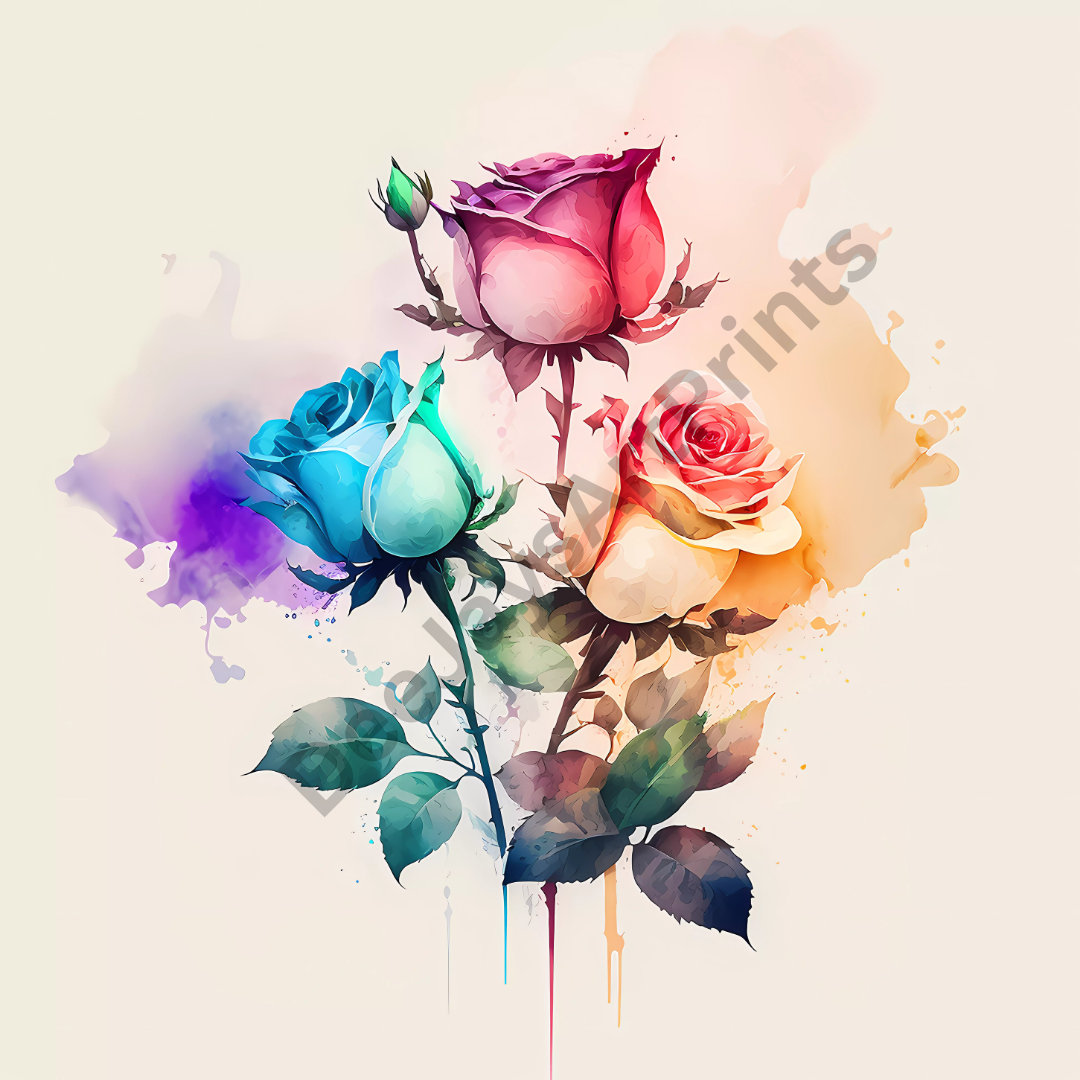 Multi Color Rose Clipart 10 High Quality Pngs Digital Download ...