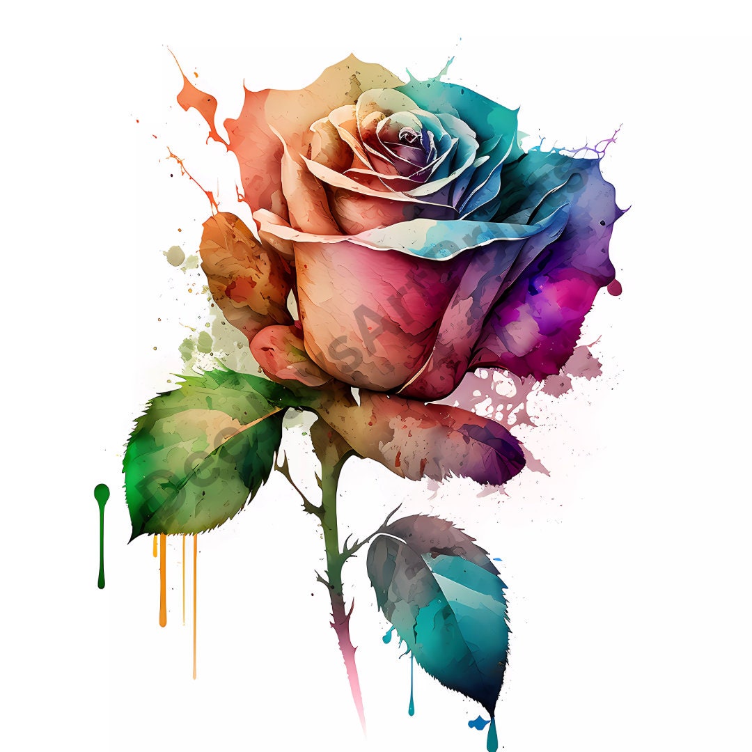 Multi Color Rose Clipart 10 High Quality Pngs Digital Download ...