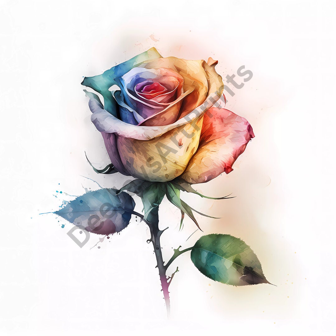 Multi Color Rose Clipart 10 High Quality Pngs Digital Download ...