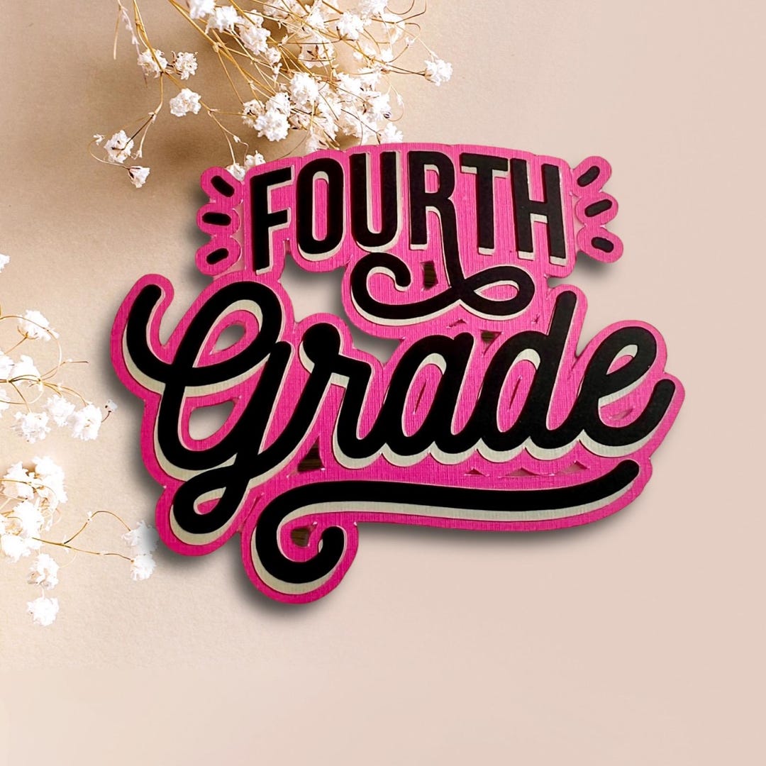 Fourth Grade Photos Scrapbook, 4th Grade Photos Die Cut, Fourth Grade ...