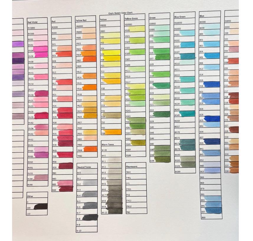 Copic Color Chart Printable